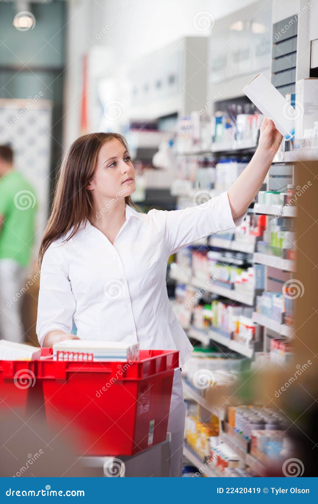 Female at drugstore stock image. Image of female, holding - 22420419