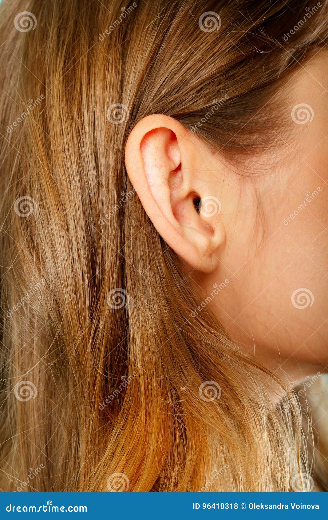 Female ear close-up stock photo. Image of close, girl - 96410318