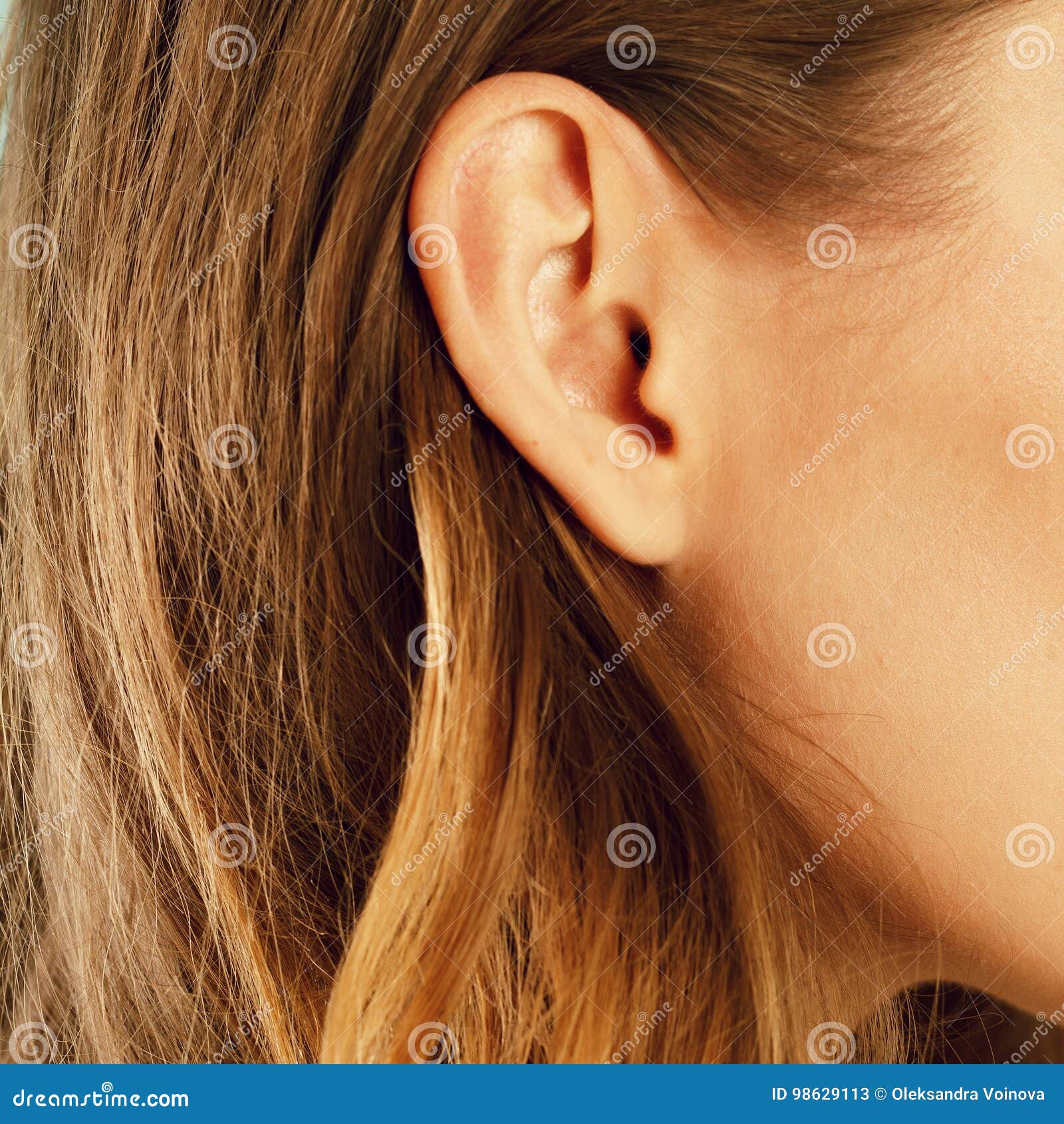 Female ear close up stock image. Image of clean, beauty - 98629113
