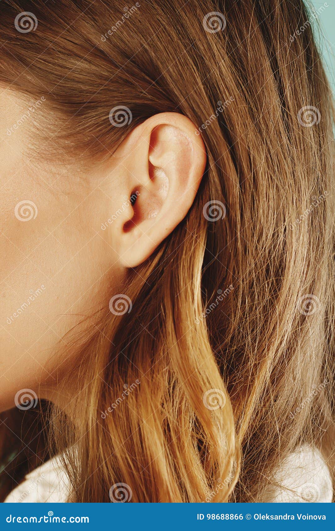 Female ear close up stock photo. Image of young, skincare - 98688866