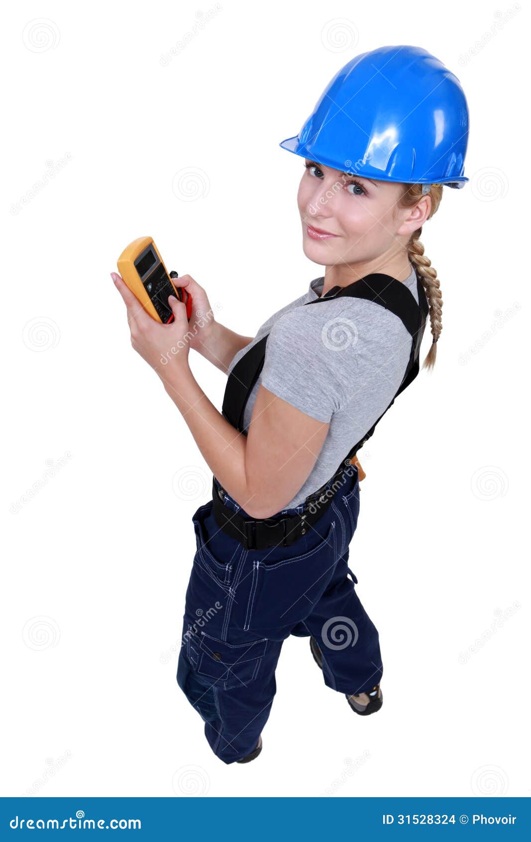 Female electrician stock photo. Image of indication, digital - 31528324
