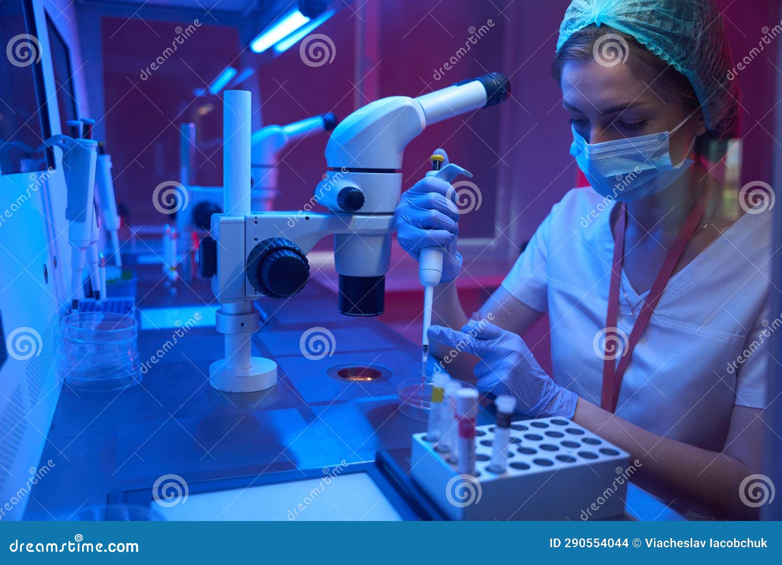 Female Embryologist at Workplace in Cryo Lab Stock Photo - Image of ...