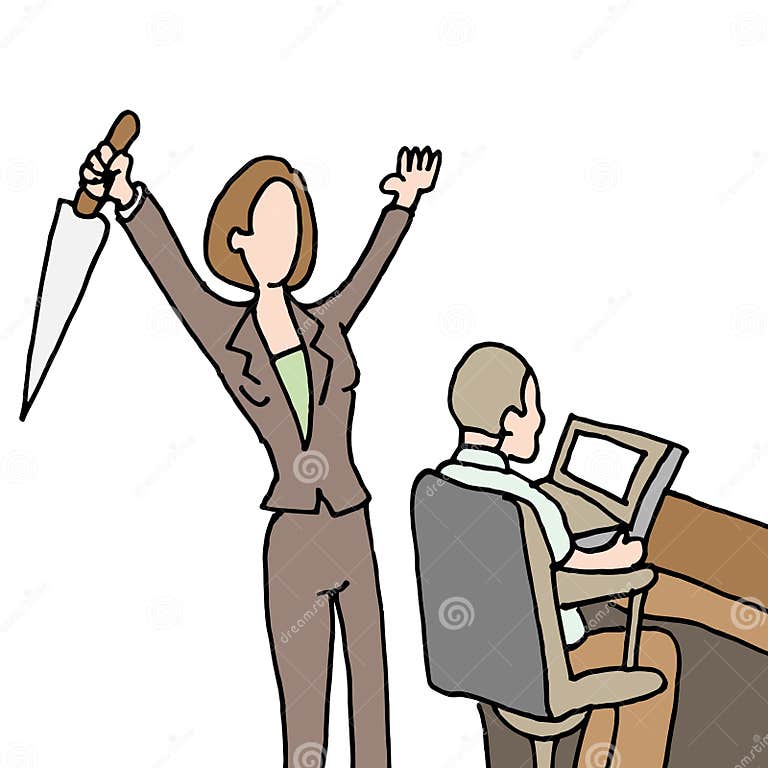 Female Employee Backstabbing Co-worker Stock Vector - Illustration of ...