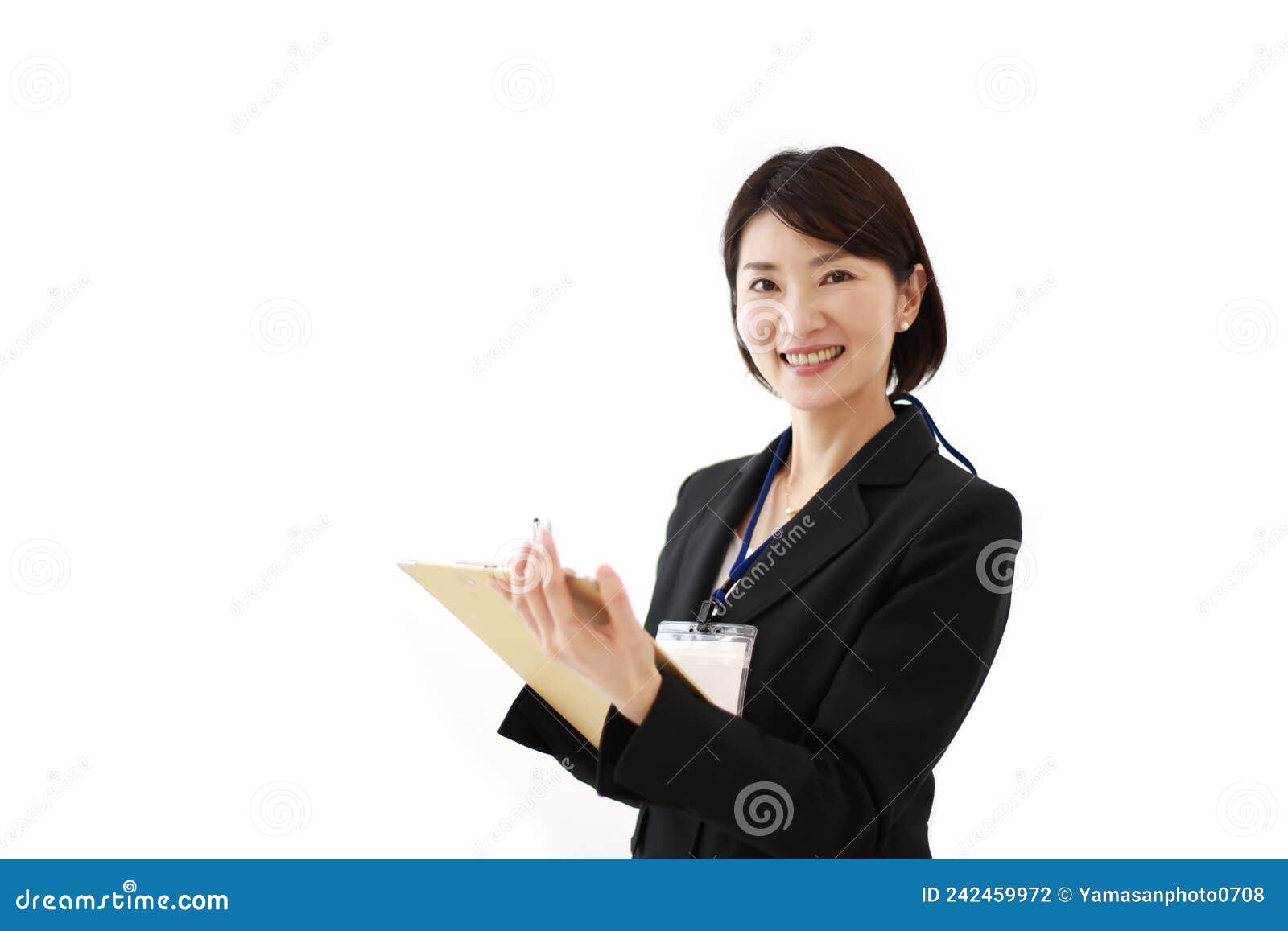 Female Employee with a Binder Stock Photo - Image of smile, worker ...