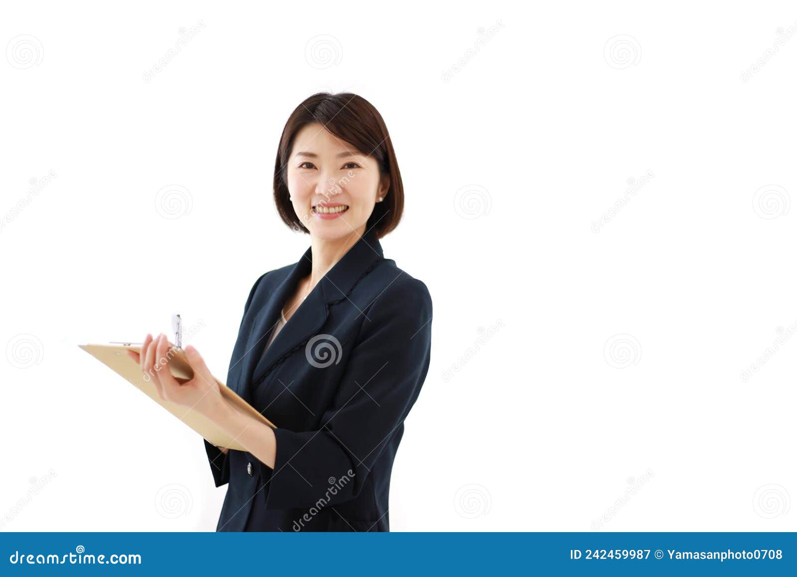 Female Employee with a Binder Stock Image - Image of beautiful, middle ...