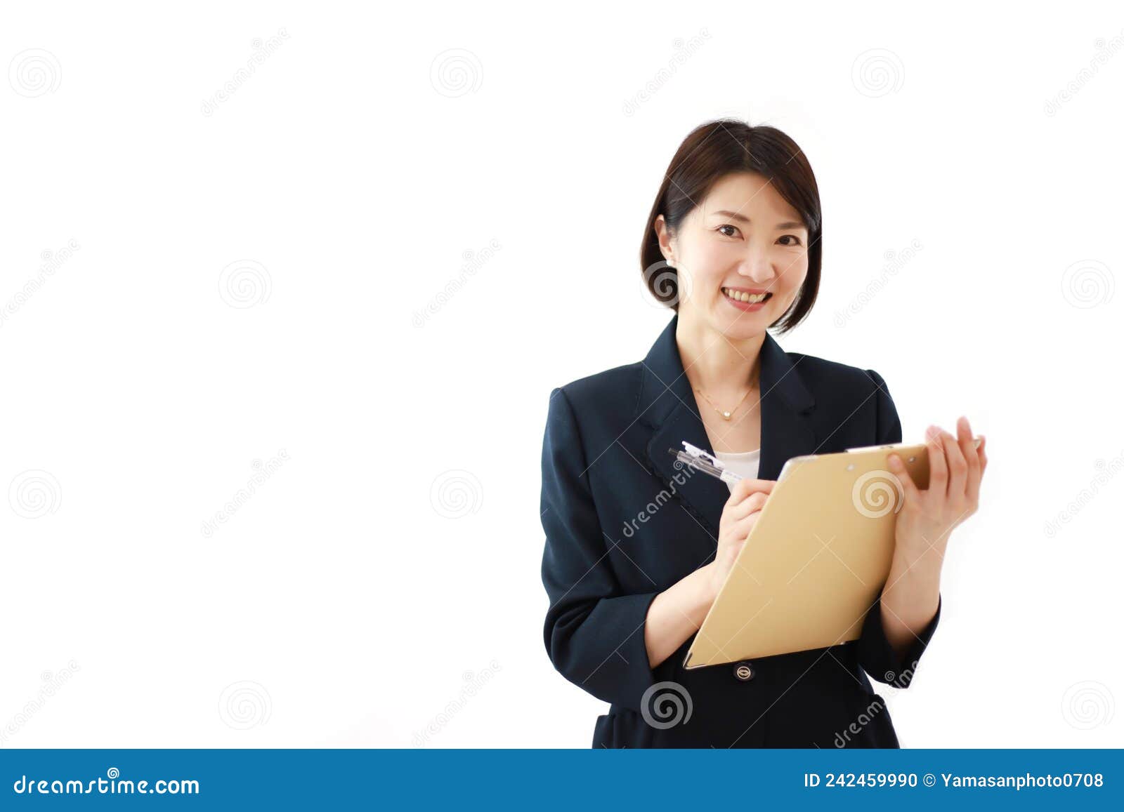 Female Employee with a Binder Stock Photo - Image of japanese, female ...