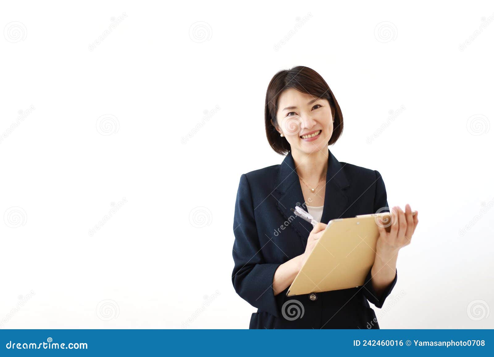 Female Employee with a Binder Stock Photo - Image of indoors, space ...