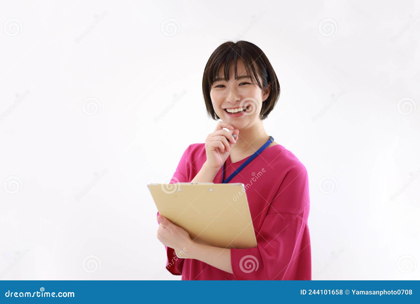 Female Employee with a Binder Stock Photo - Image of upper, bright ...