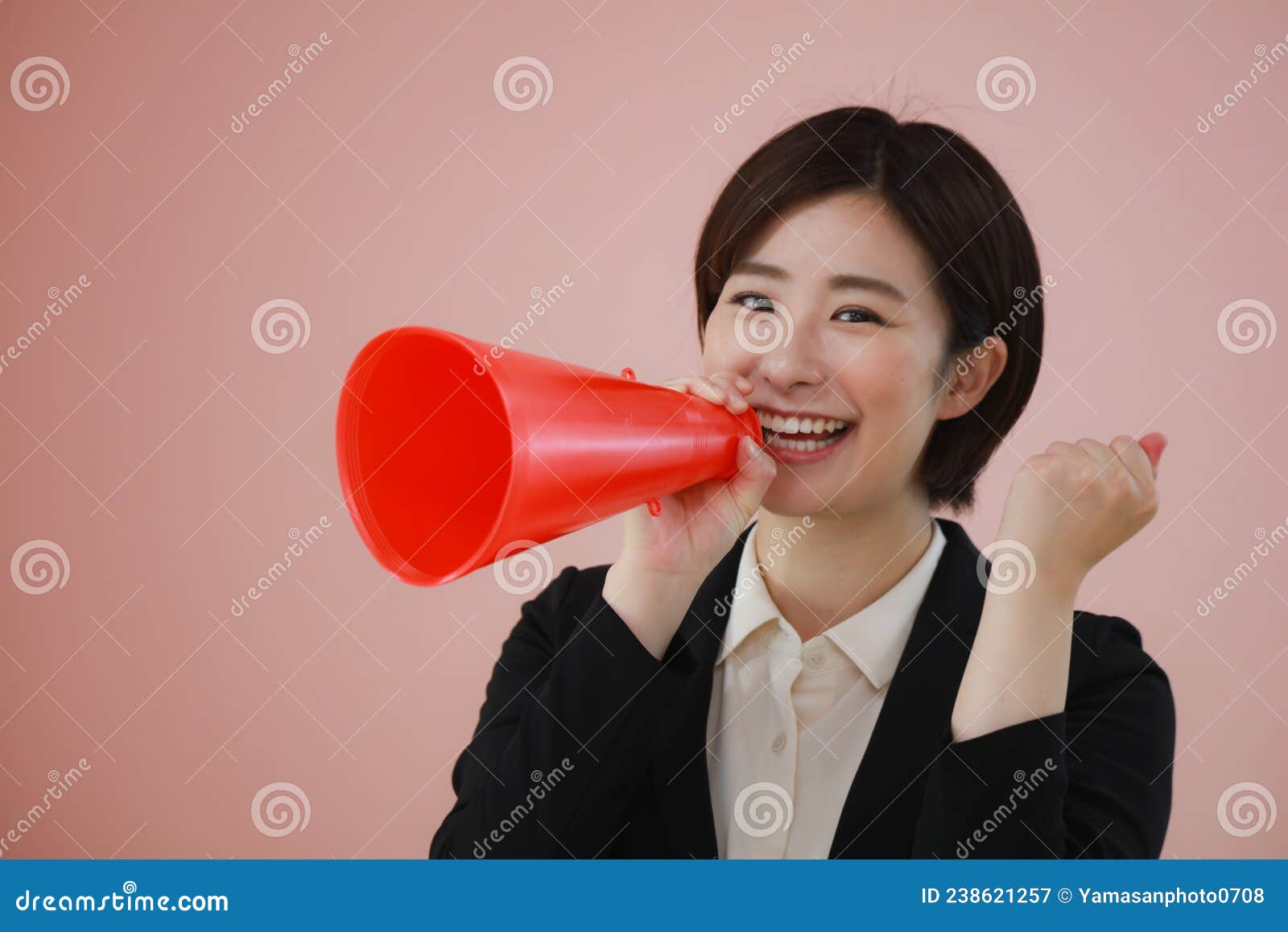 Female Employee with a Megaphone Stock Image - Image of beautiful ...