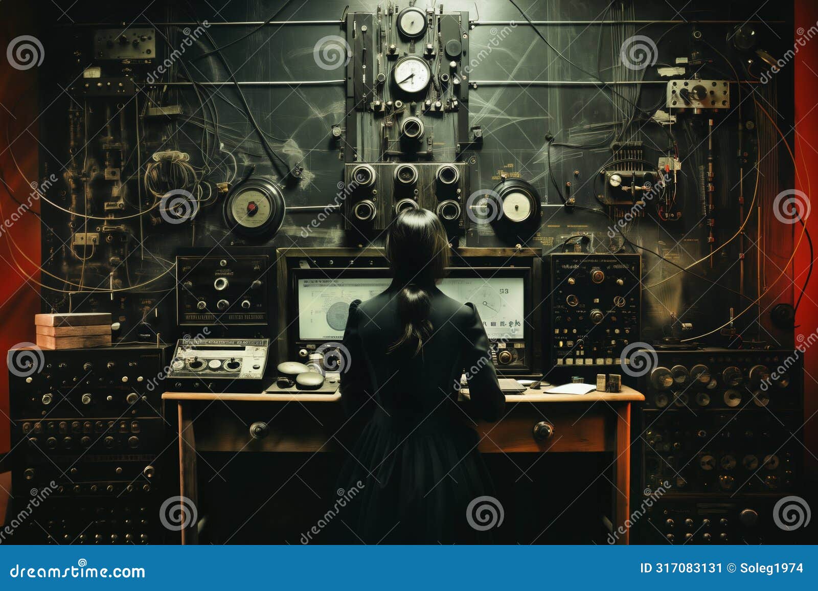 A Female Employee Operates an Industrial Measurement, Computing and ...