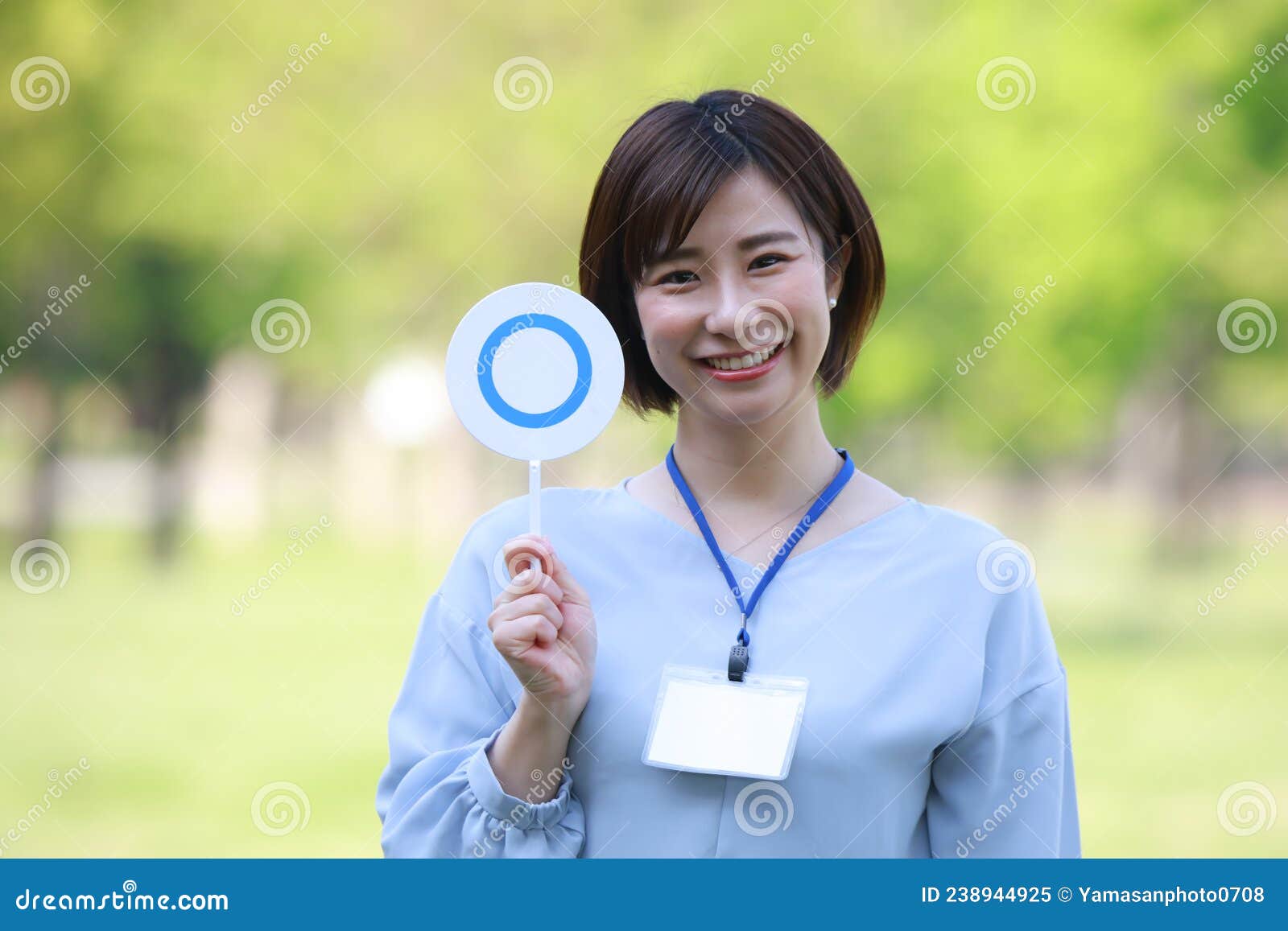 Female Employee with a Round Bill Stock Image - Image of clothing ...