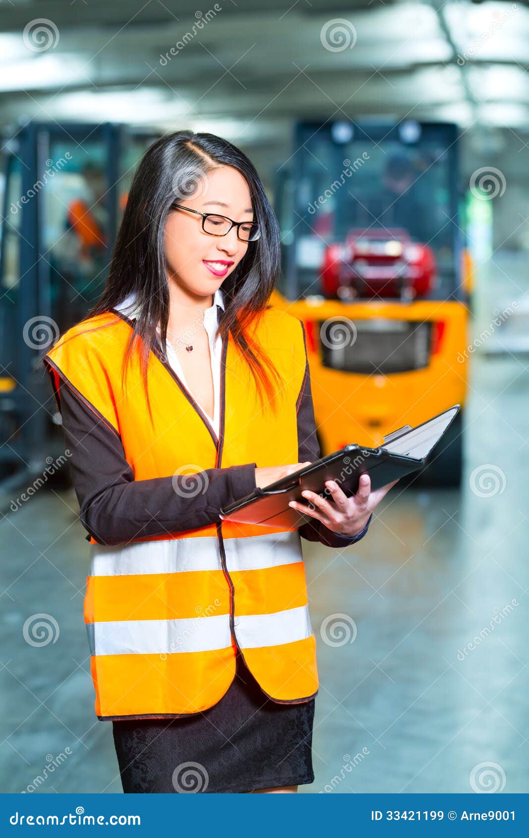 Female Employee or Supervisor at Warehouse Stock Image - Image of ...