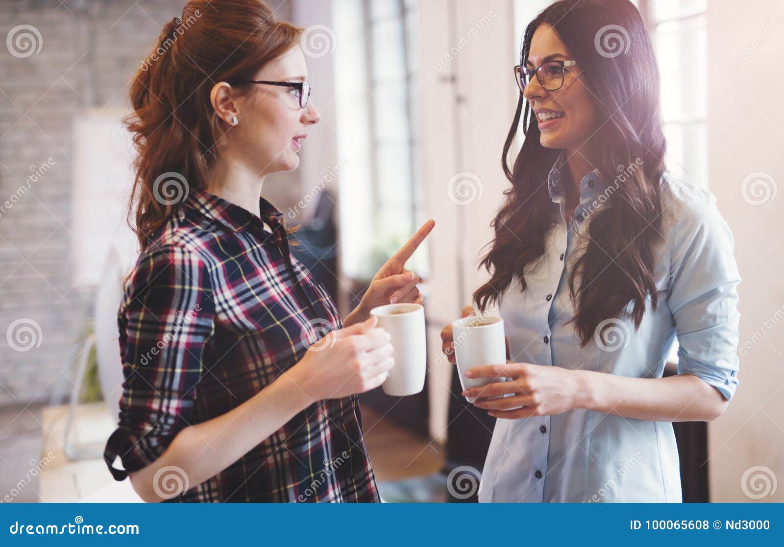 Colleagues Having Coffee Break in Modern Office Stock Photo - Image of ...