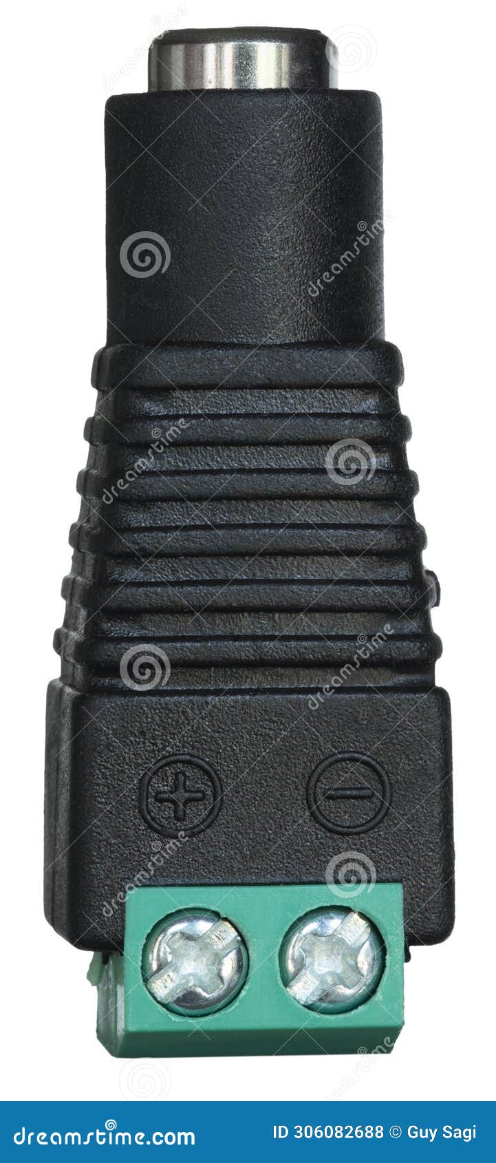 Female End of a DC Power Connector Stock Photo - Image of green, object ...