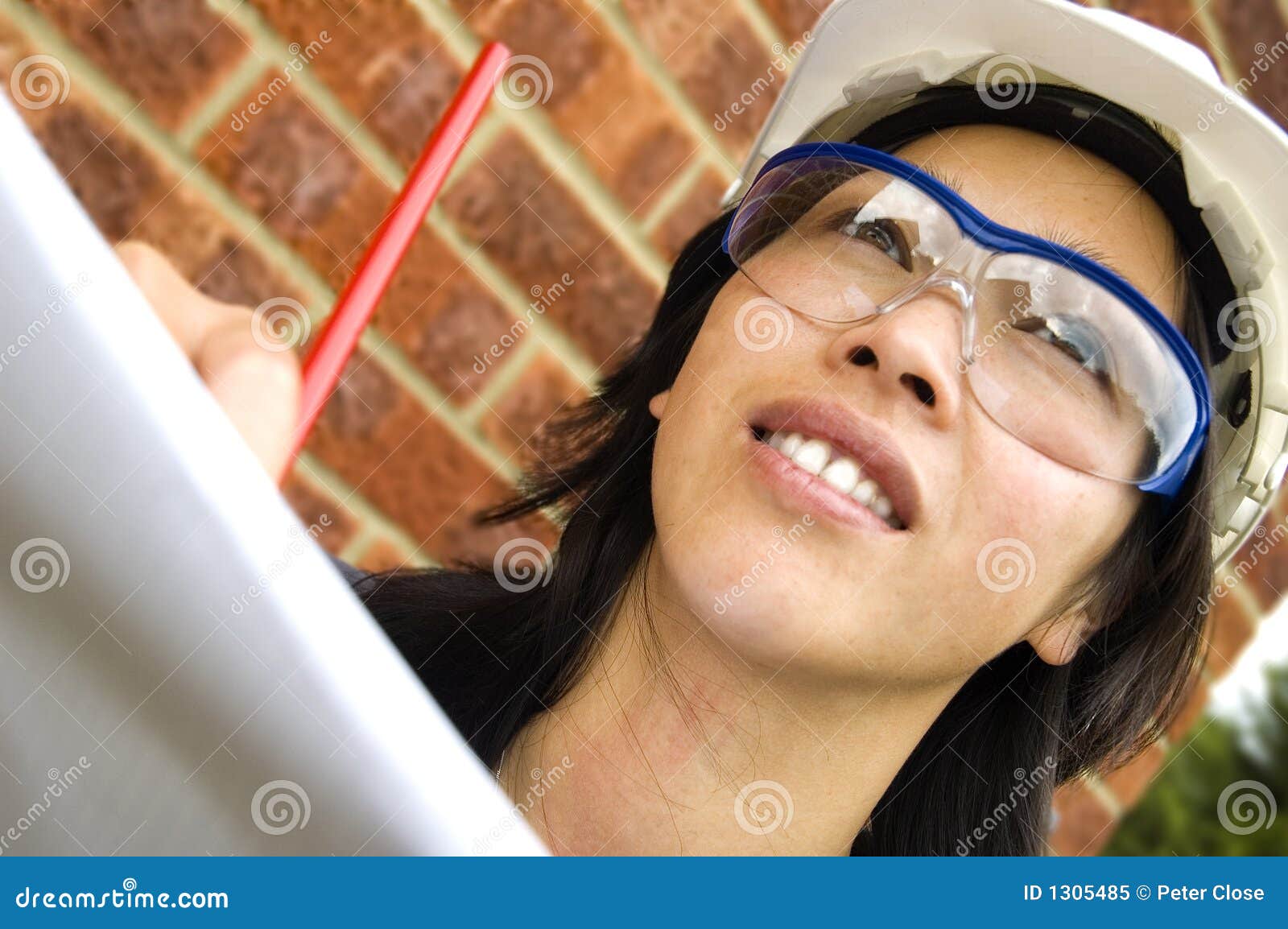 Female engineer stock image. Image of careers, happy, notes - 1305485