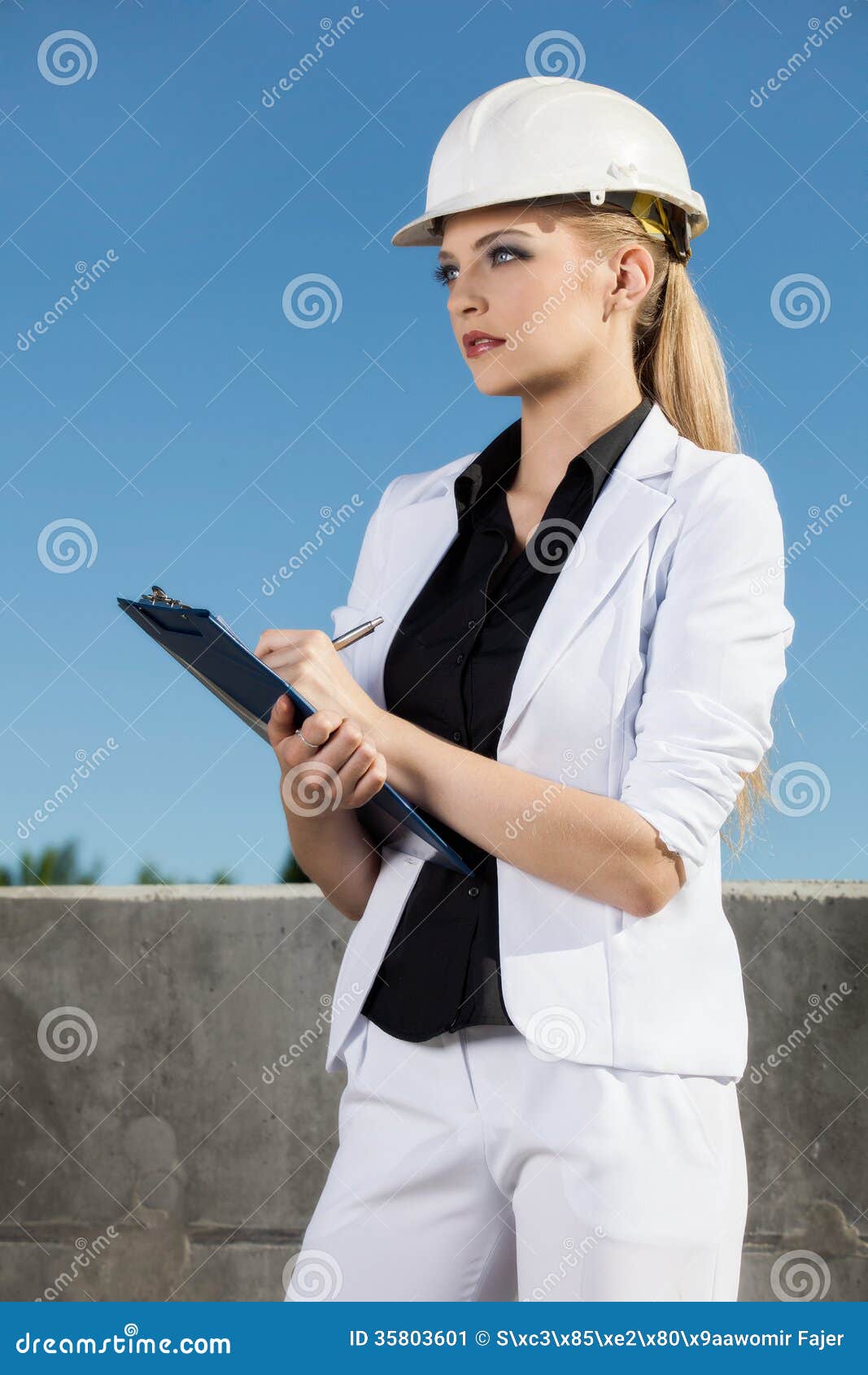 Female engineer stock image. Image of project, successful - 35803601