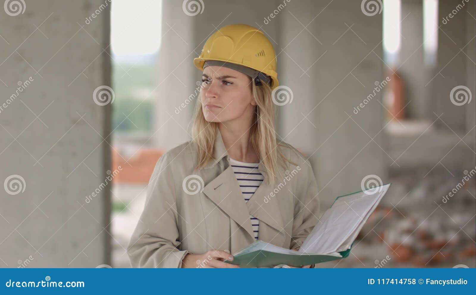 Female Engineer is Angry and Upset Reading Construction Plan Stock ...