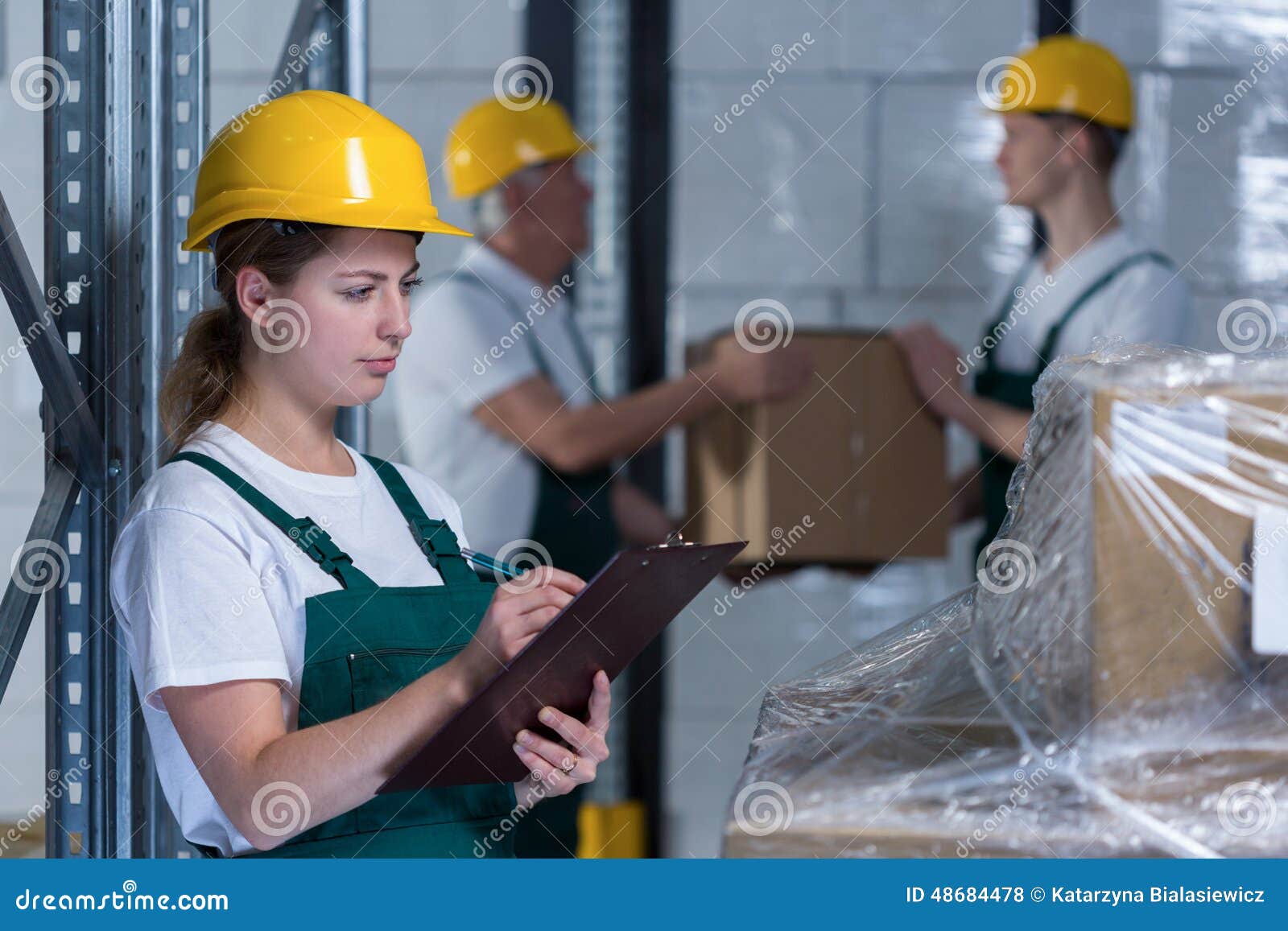 Female Engineer Controlling Work Stock Photo - Image of overalls ...
