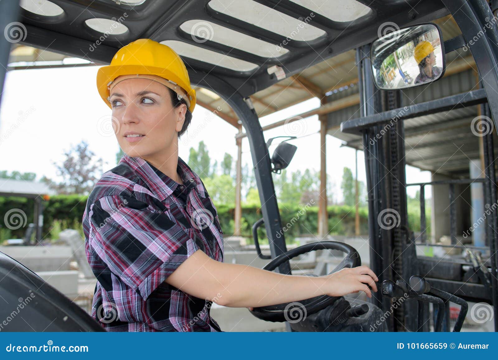 Female Engineer Driving Truck Stock Image - Image of machine ...