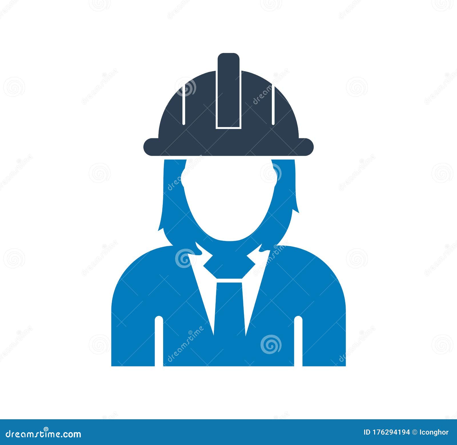 Female Engineer Icon. stock vector. Illustration of engineering - 176294194