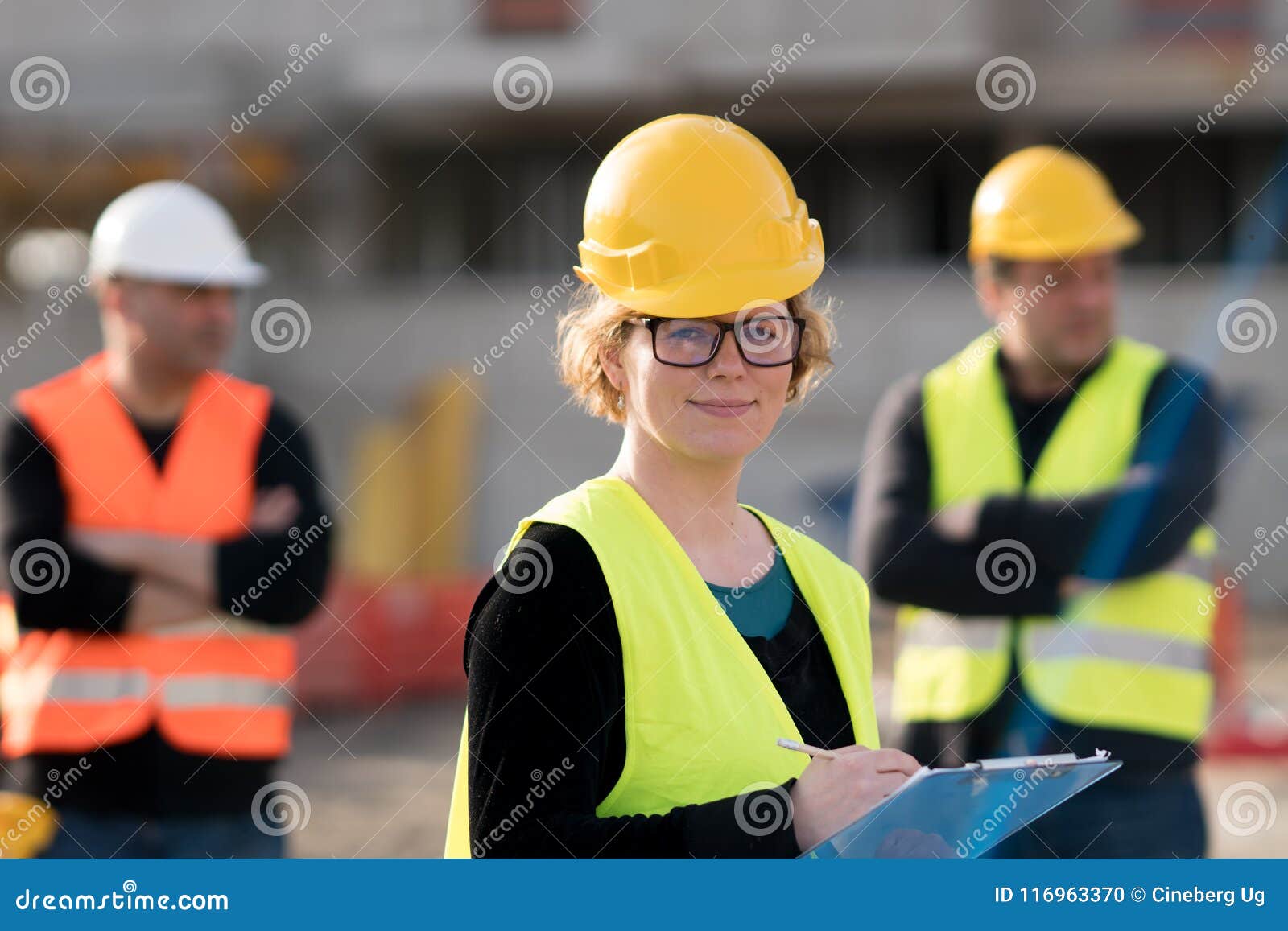 Female engineer posing stock photo. Image of civli, builder - 116963370