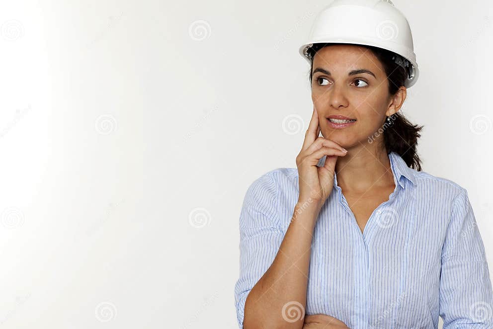 Female engineer thinking stock photo. Image of real, safety - 22276128