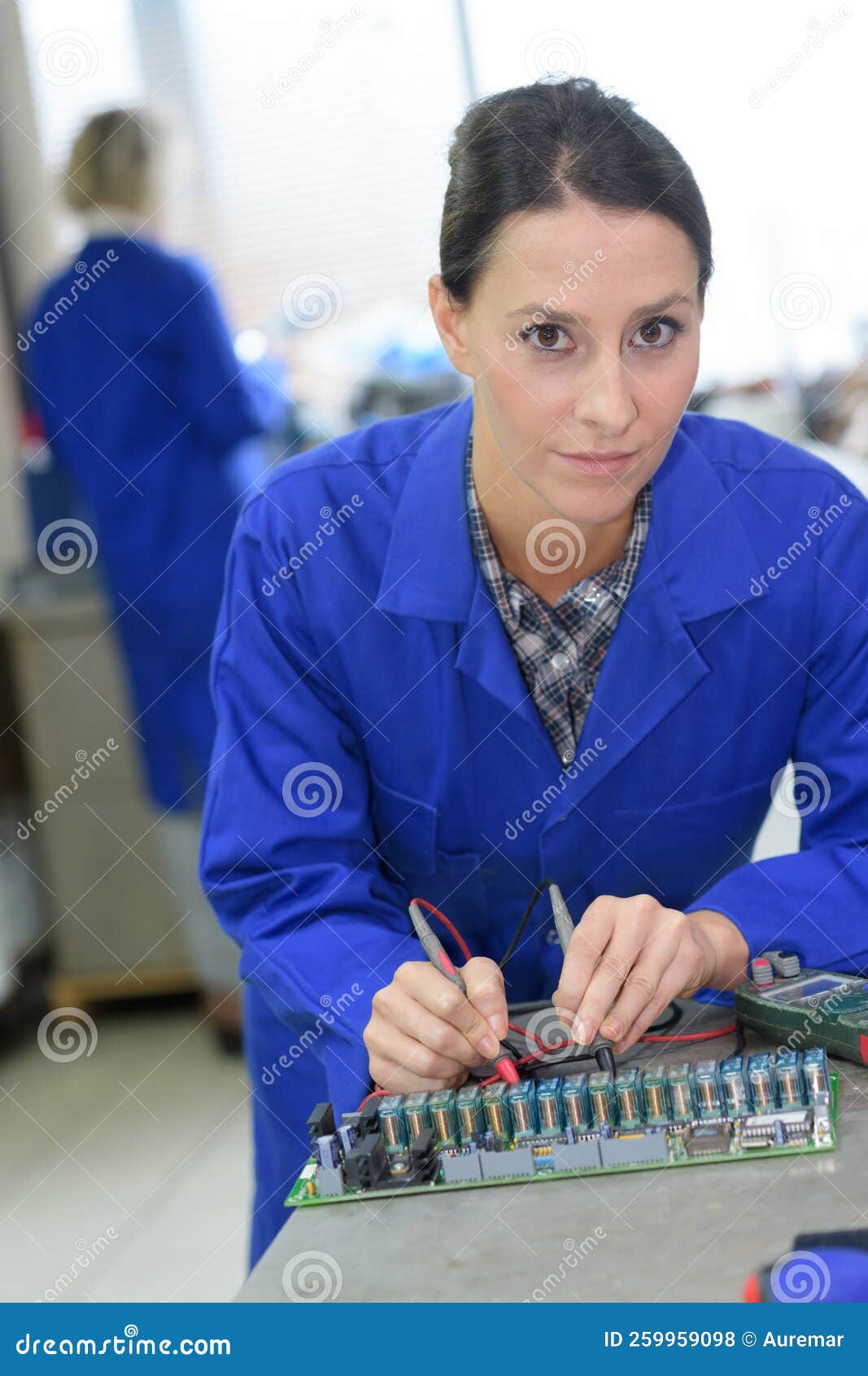 Female Engineer Working with Circuits Stock Photo - Image of ...