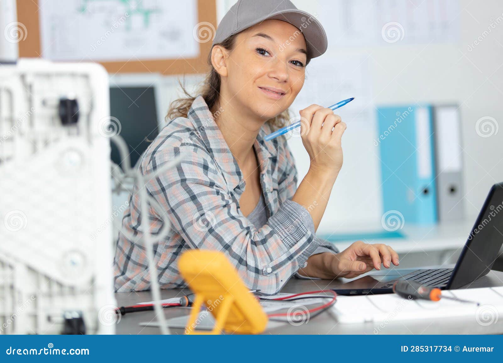 Female Engineer Working with Circuits Stock Photo - Image of women ...