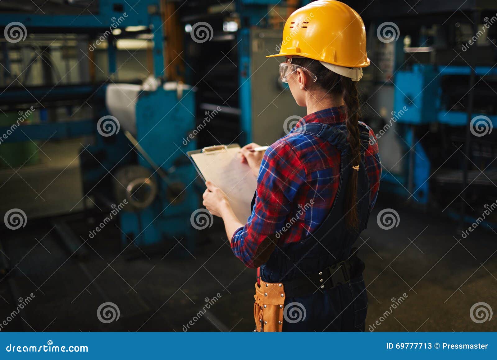 Female engineer stock image. Image of worker, uniform - 69777713