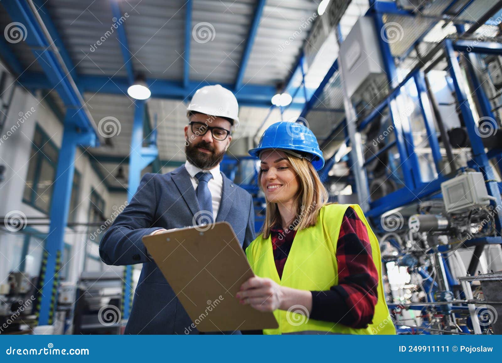 Engineering Manager and Mechanic Worker Doing Routine Check Up in ...
