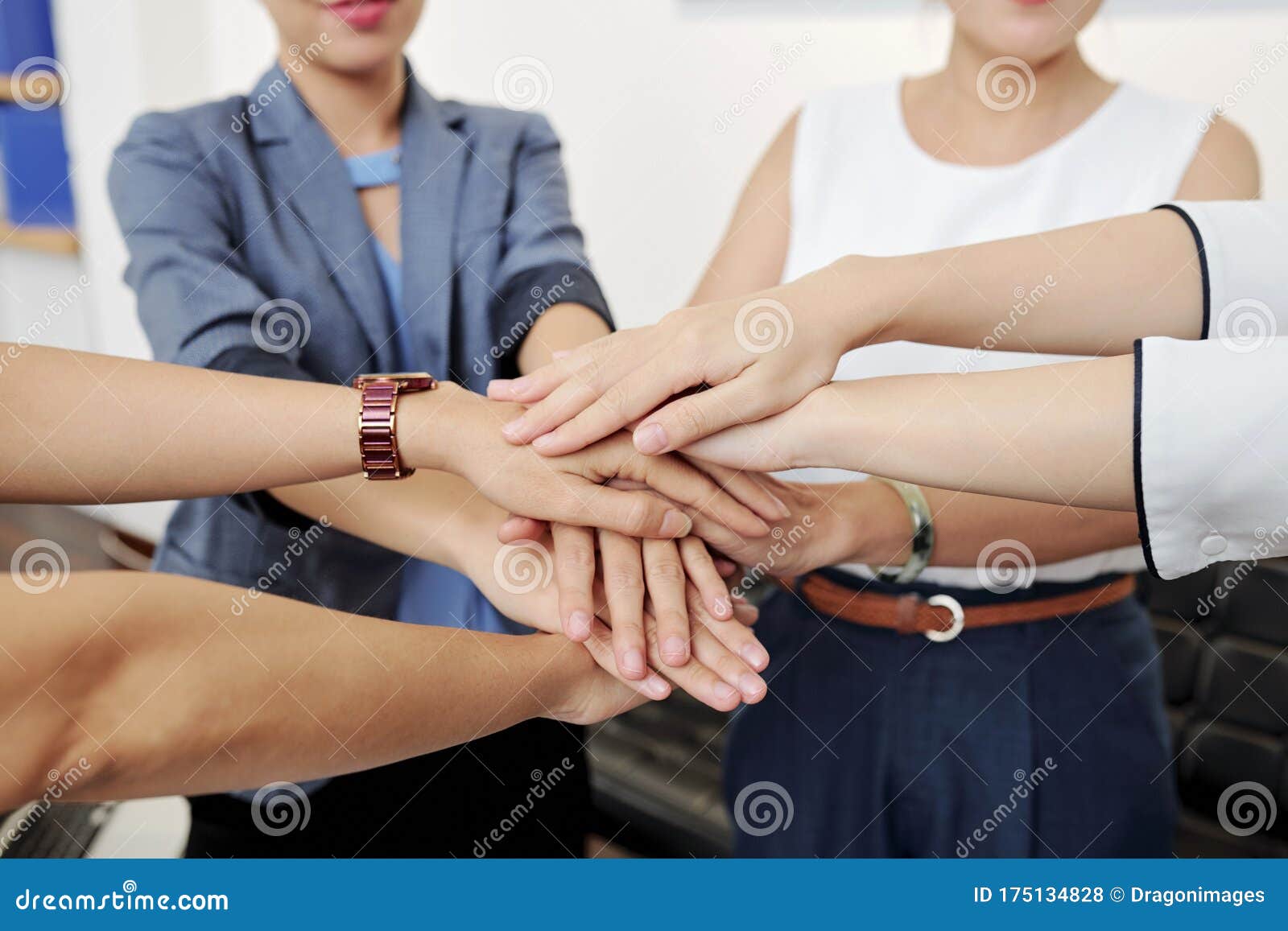 Female Entrepreneurs Stacking Hands Stock Photo - Image of ...