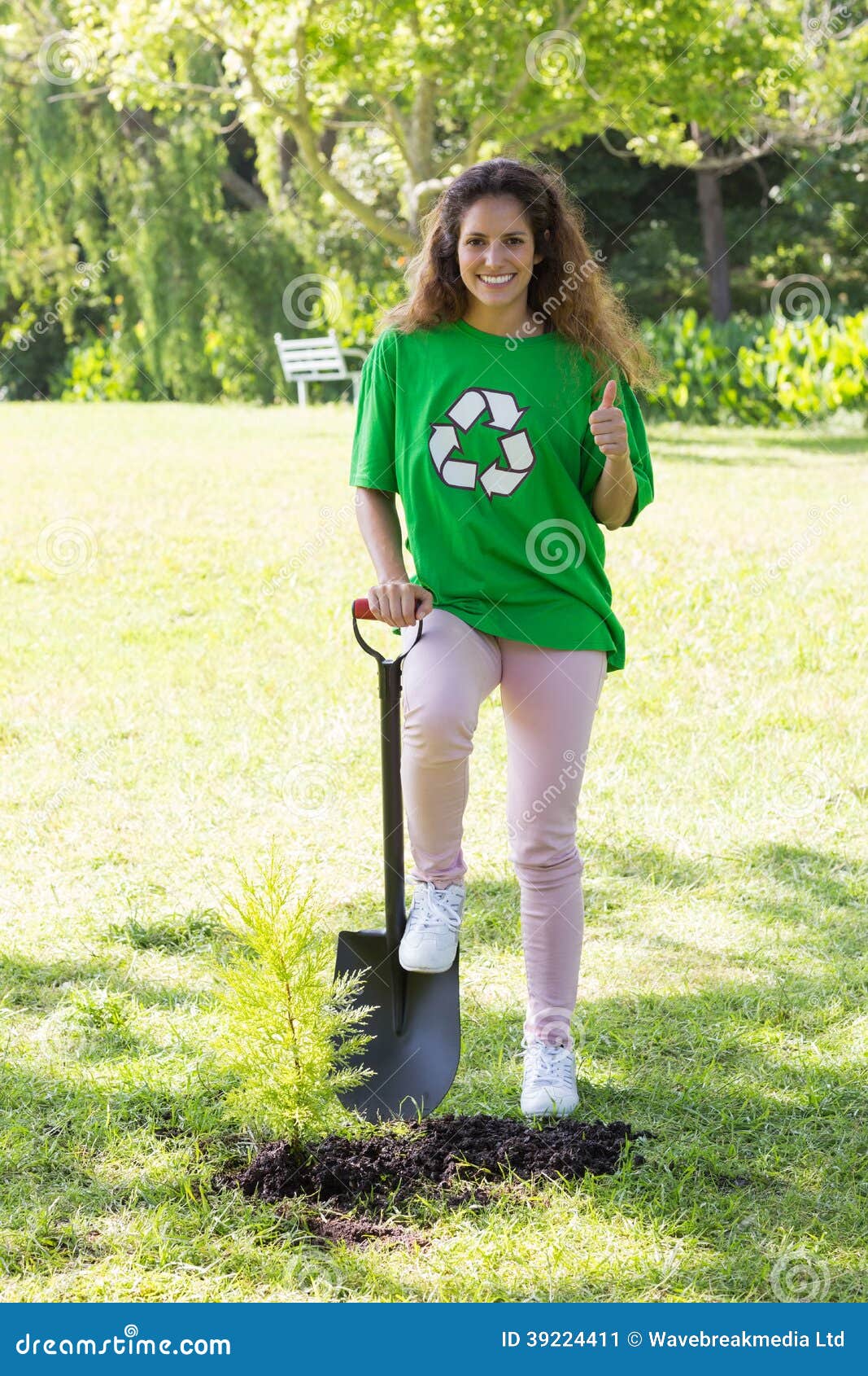 Female Environmentalist Gesturing Thumbs Up Stock Image - Image of ...