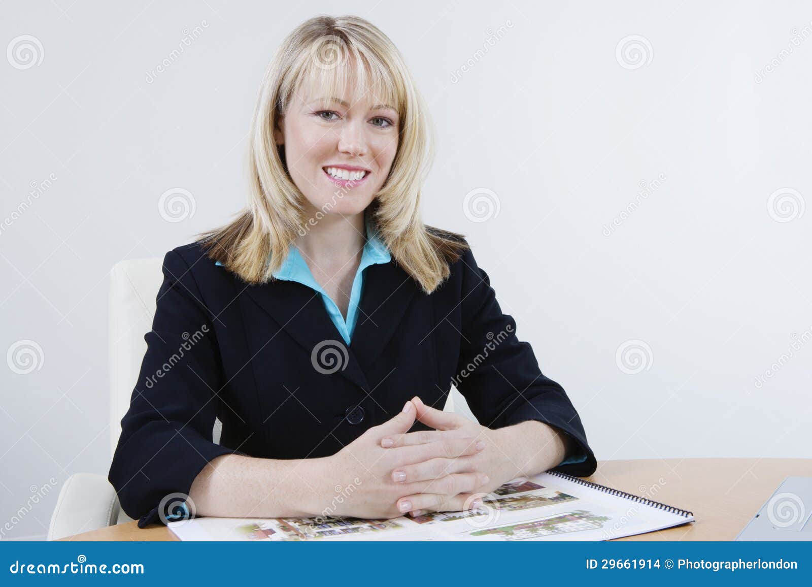 Female Estate Agent with Building Models Stock Photo - Image of ...