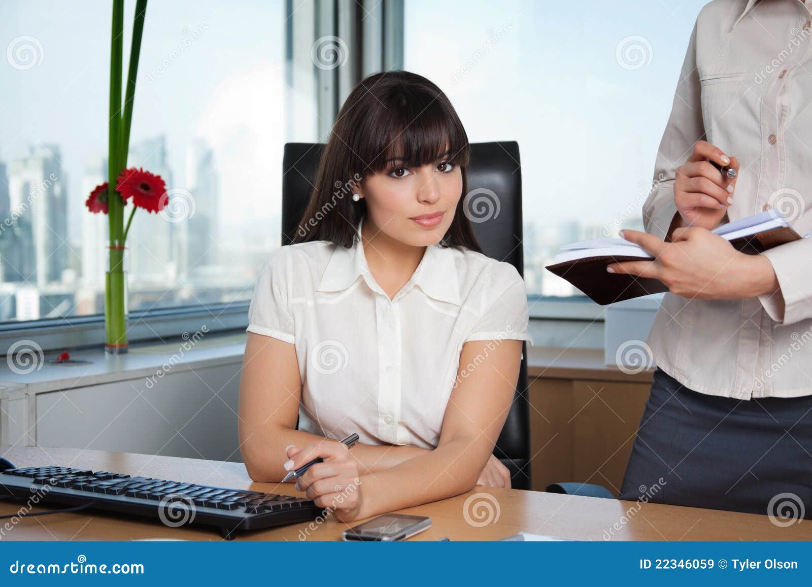Female Executive with Assistant at Side Stock Image - Image of ...