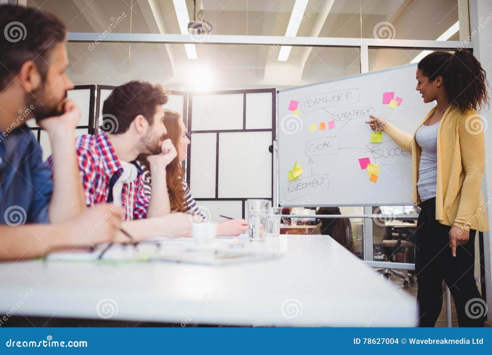 Female Executive Explaining Colleagues at Creative Office Stock Photo ...
