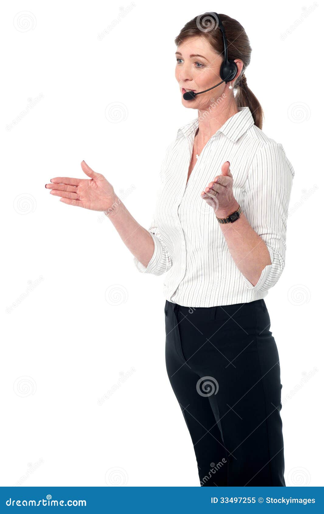 Female Executive Explaining, Hands Movement Stock Image - Image of ...