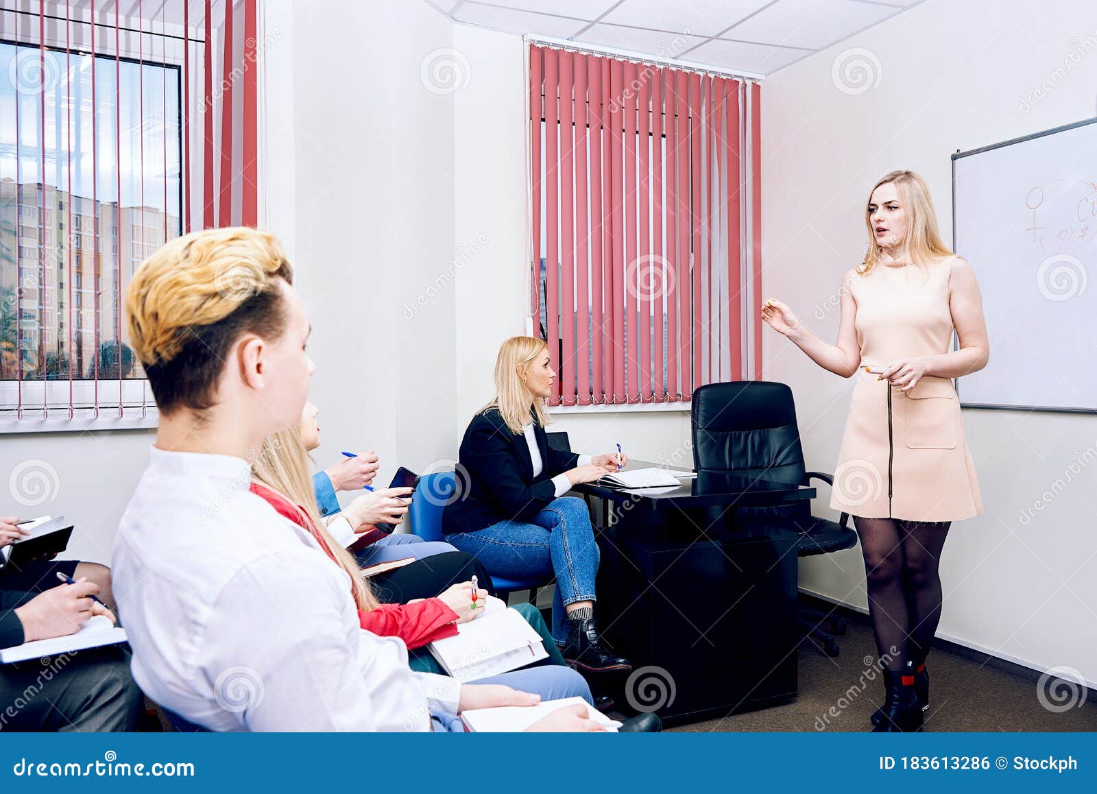 Female Executive at Meeting in Office. Management Team Meeting. Stock ...