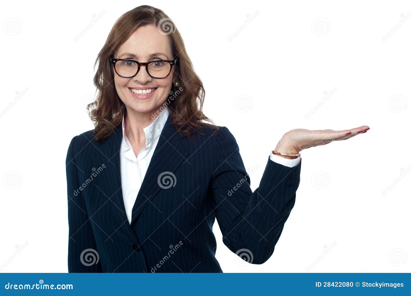 Female Executive Showing the Copy Space Area Stock Photo - Image of ...