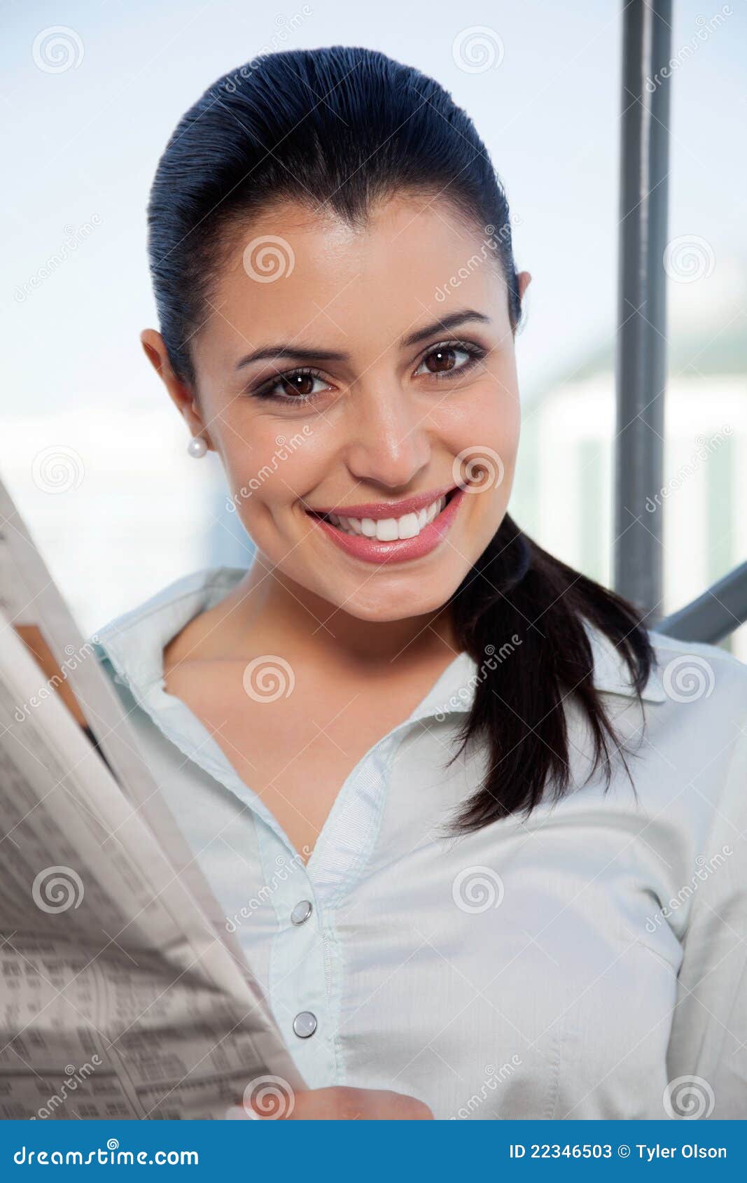 Female Executive Smiling stock image. Image of holding - 22346503