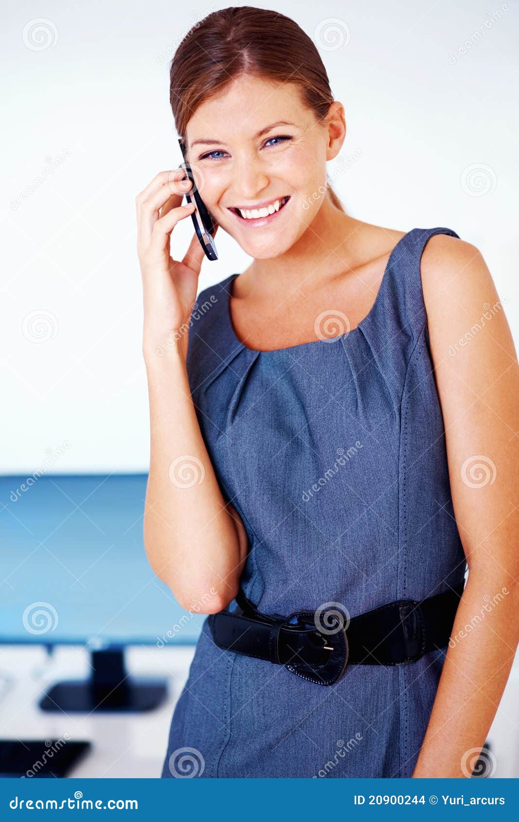 Female Executive Speaking on Call Stock Photo - Image of office ...