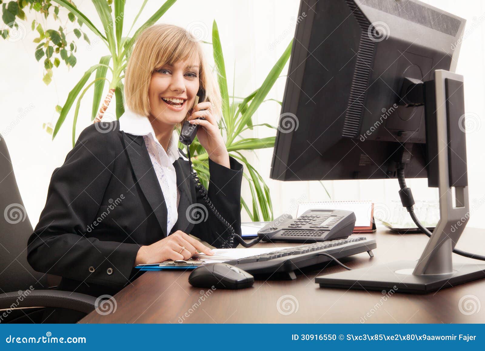 Female Executive Talking on Phone Stock Photo - Image of person ...
