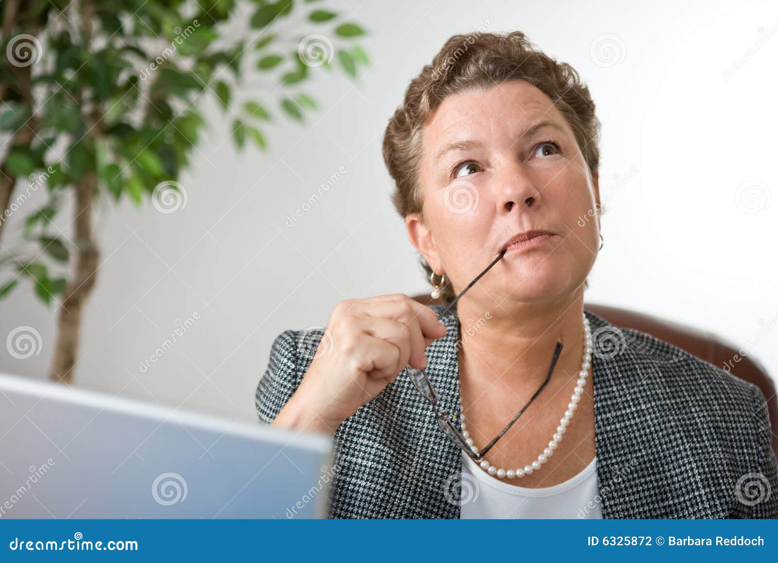 Female Executive Thinking stock photo. Image of face, mature - 6325872