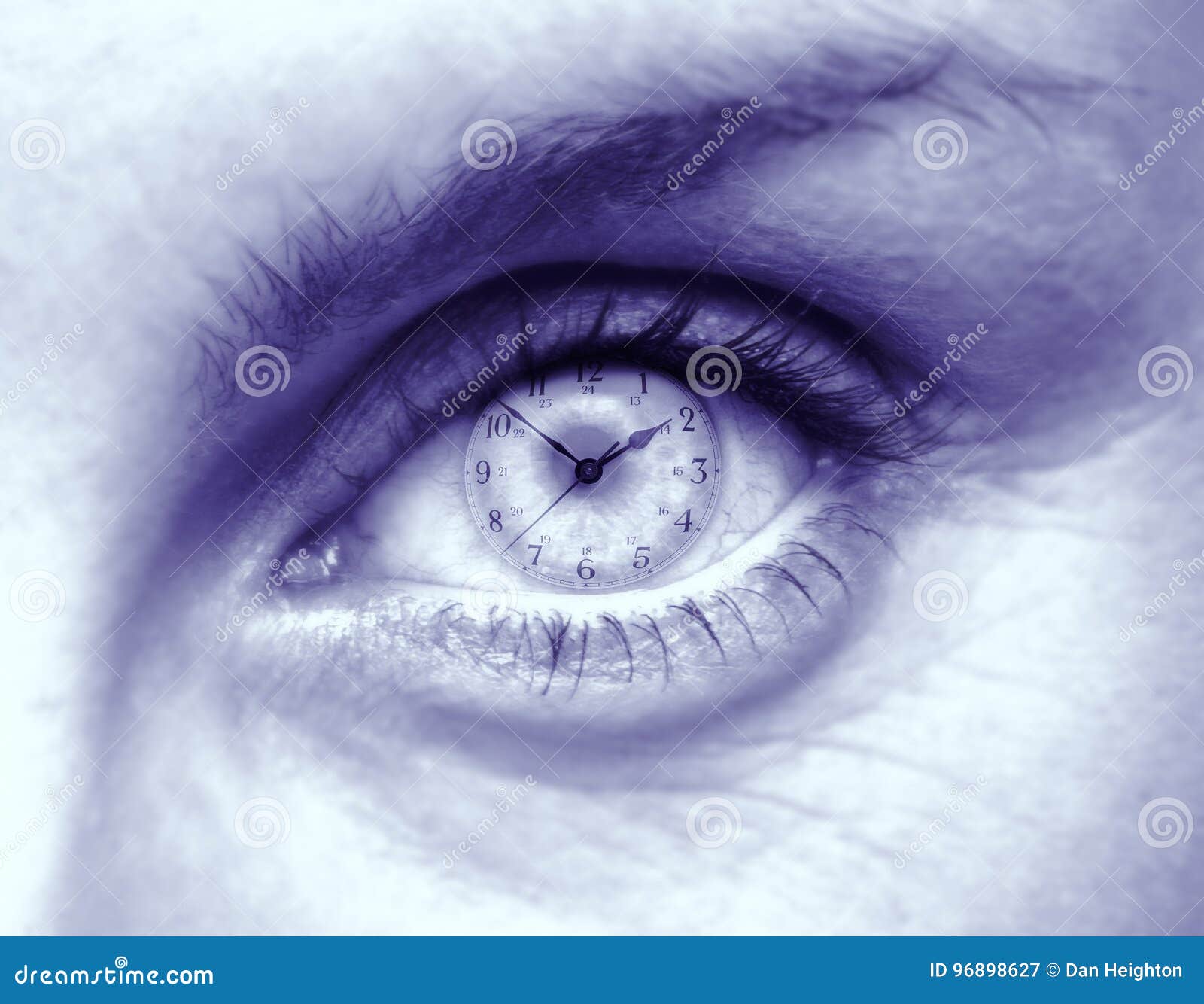 Female eye with clock face stock image. Image of eyeball - 96898627