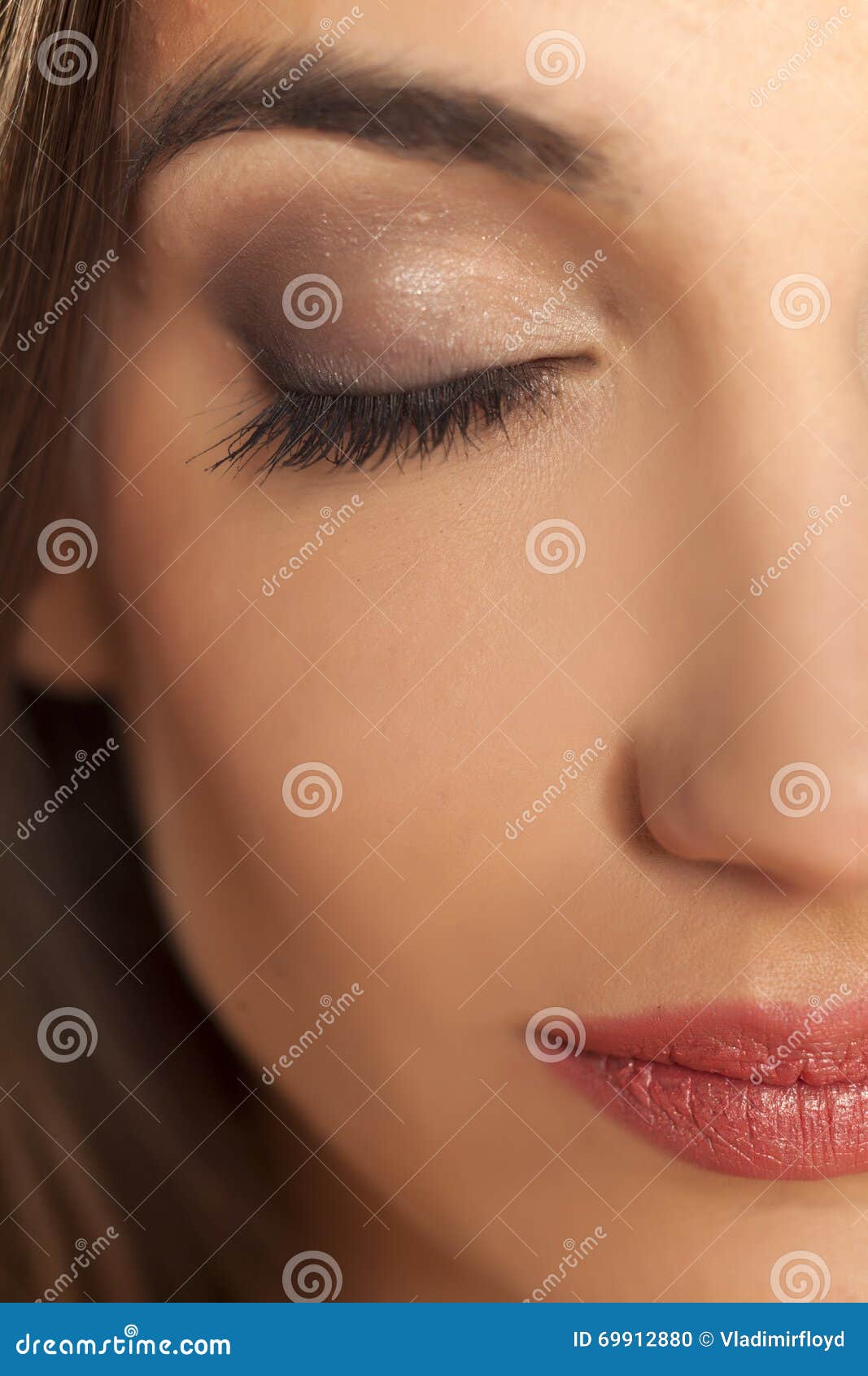 Female eye and eyelashes stock photo. Image of macro - 69912880