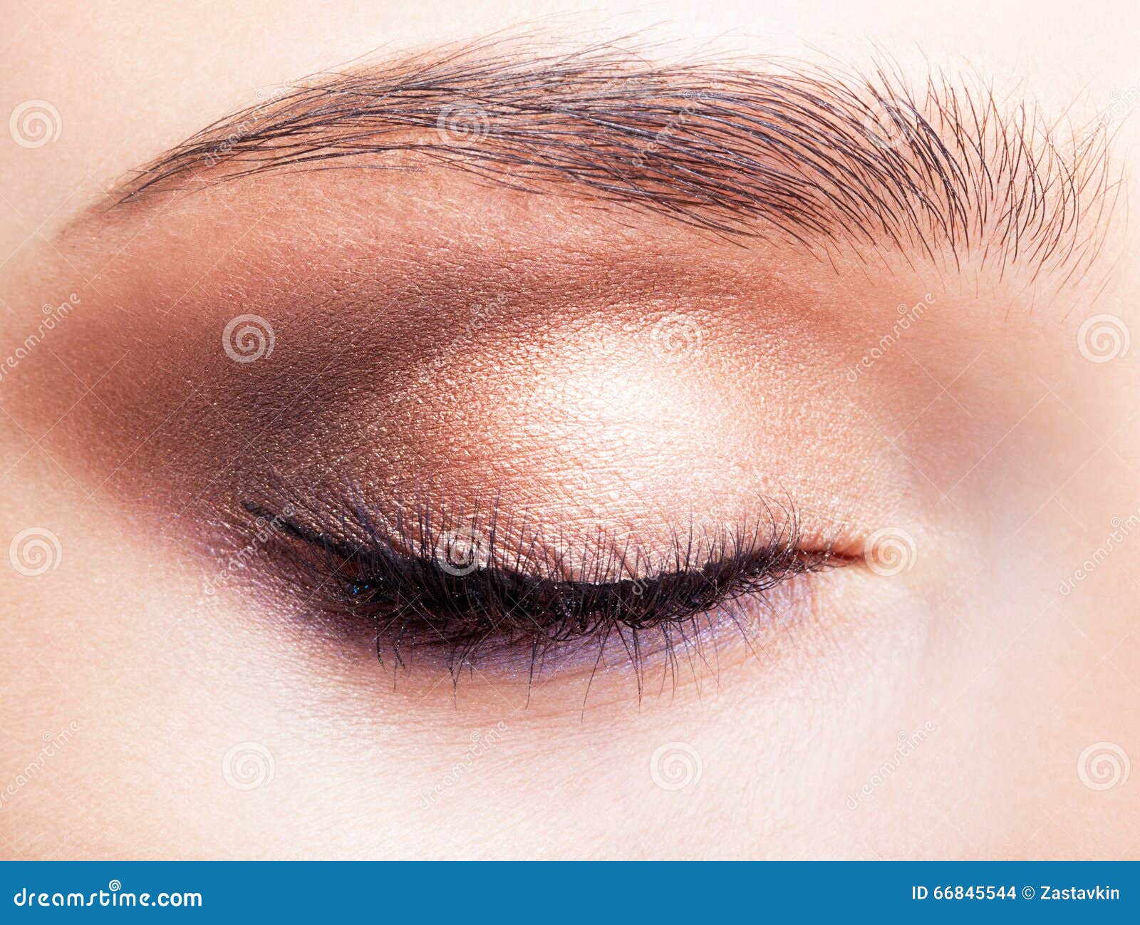 Female Eye Zone and Brows with Day Makeup Stock Photo - Image of eyelid ...