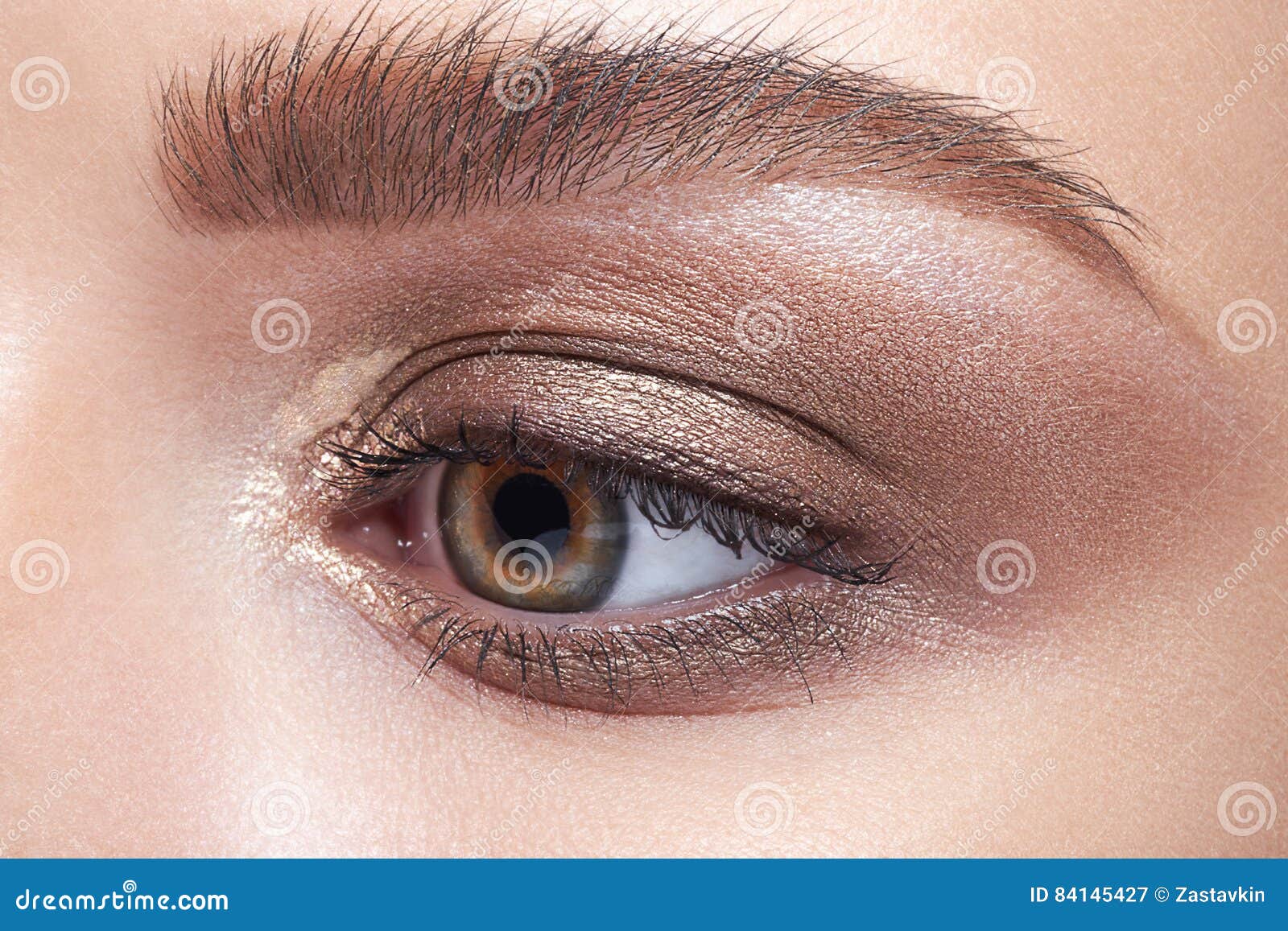Female Eye Zone and Brows with Day Makeup Stock Image - Image of pretty ...