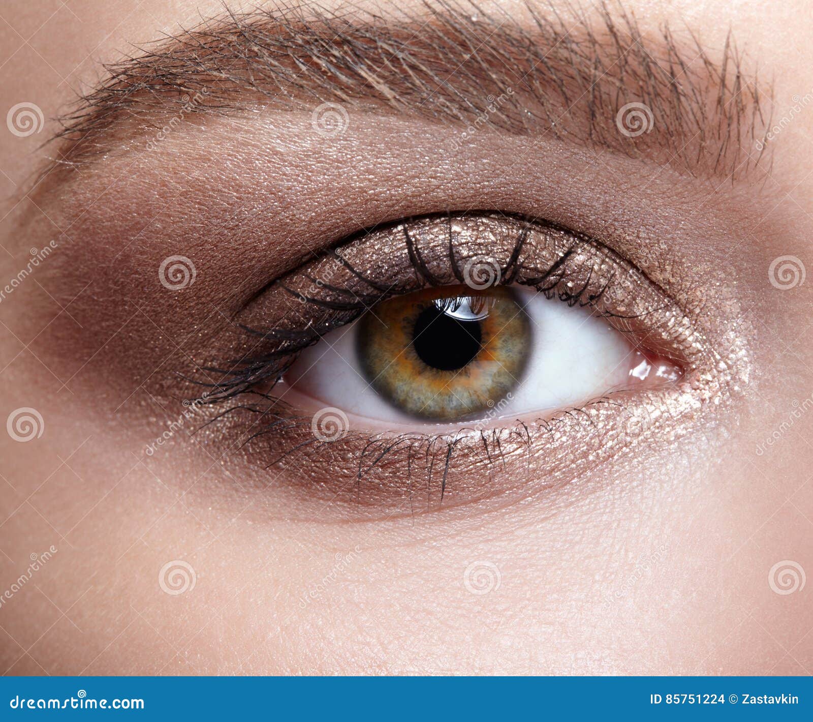 Female Eye Zone and Brows with Day Makeup Stock Photo - Image of ...