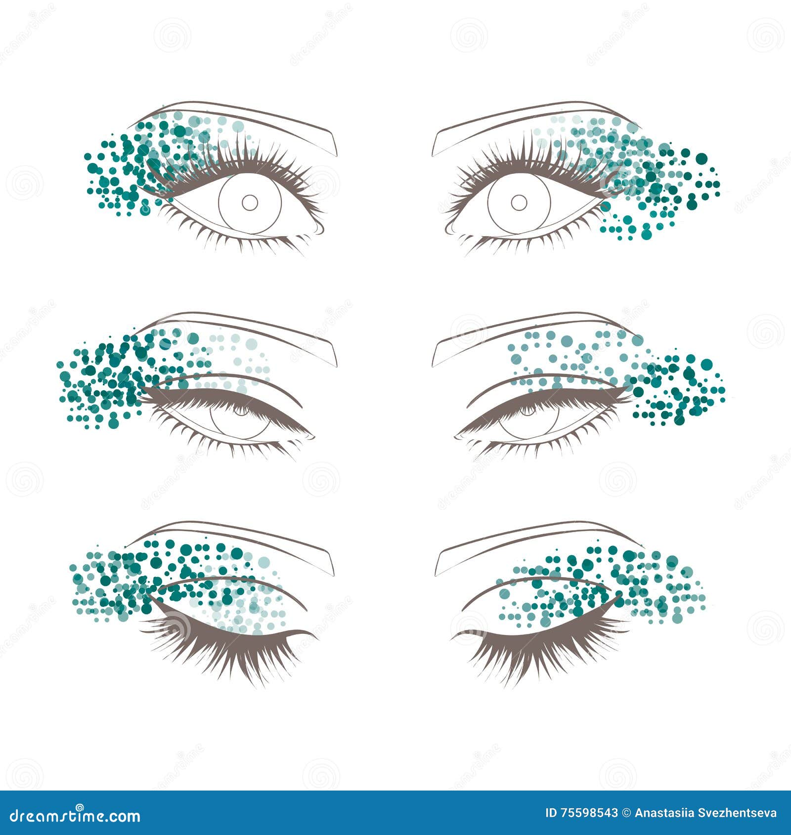 Female eyes outline stock illustration. Illustration of aquula - 75598543