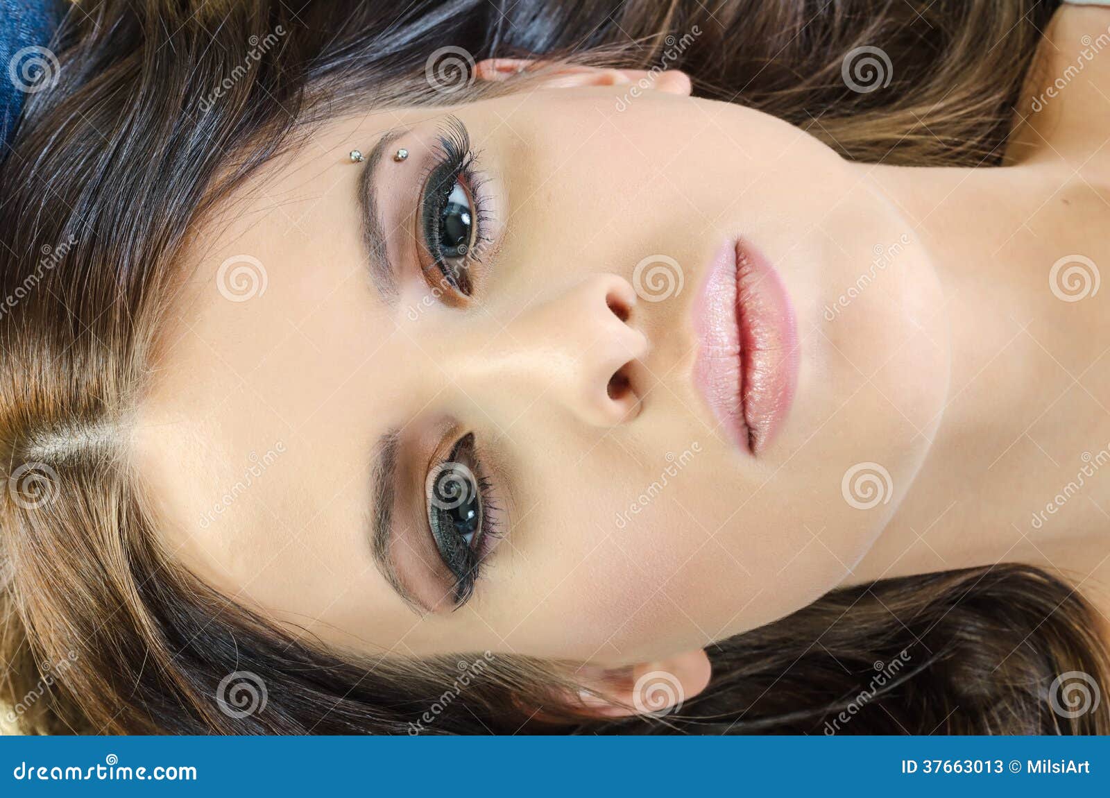 Female face above stock image. Image of makeup, salon - 37663013