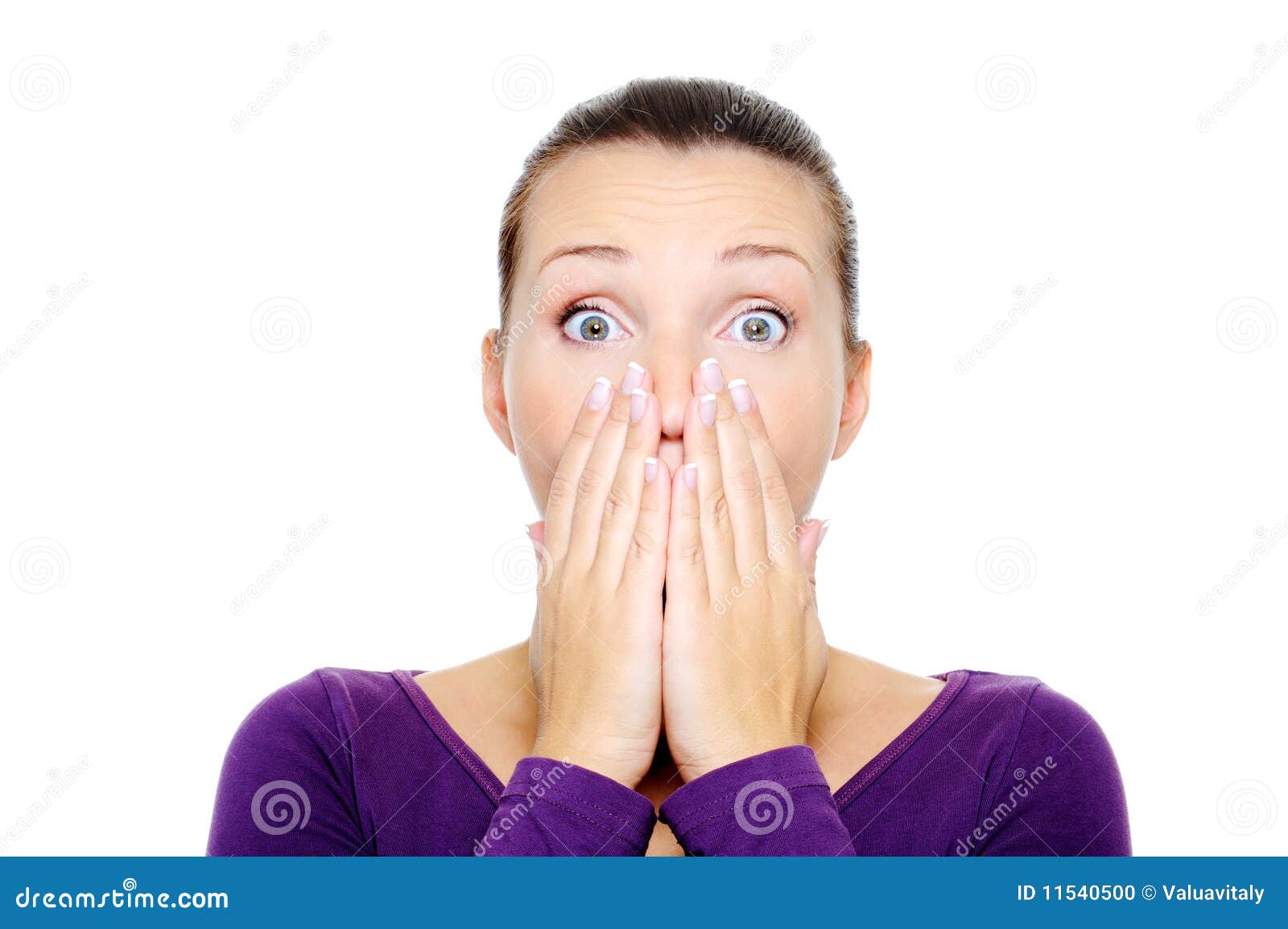 Female Face with Bright Surprise Emotion Stock Photo - Image of ...